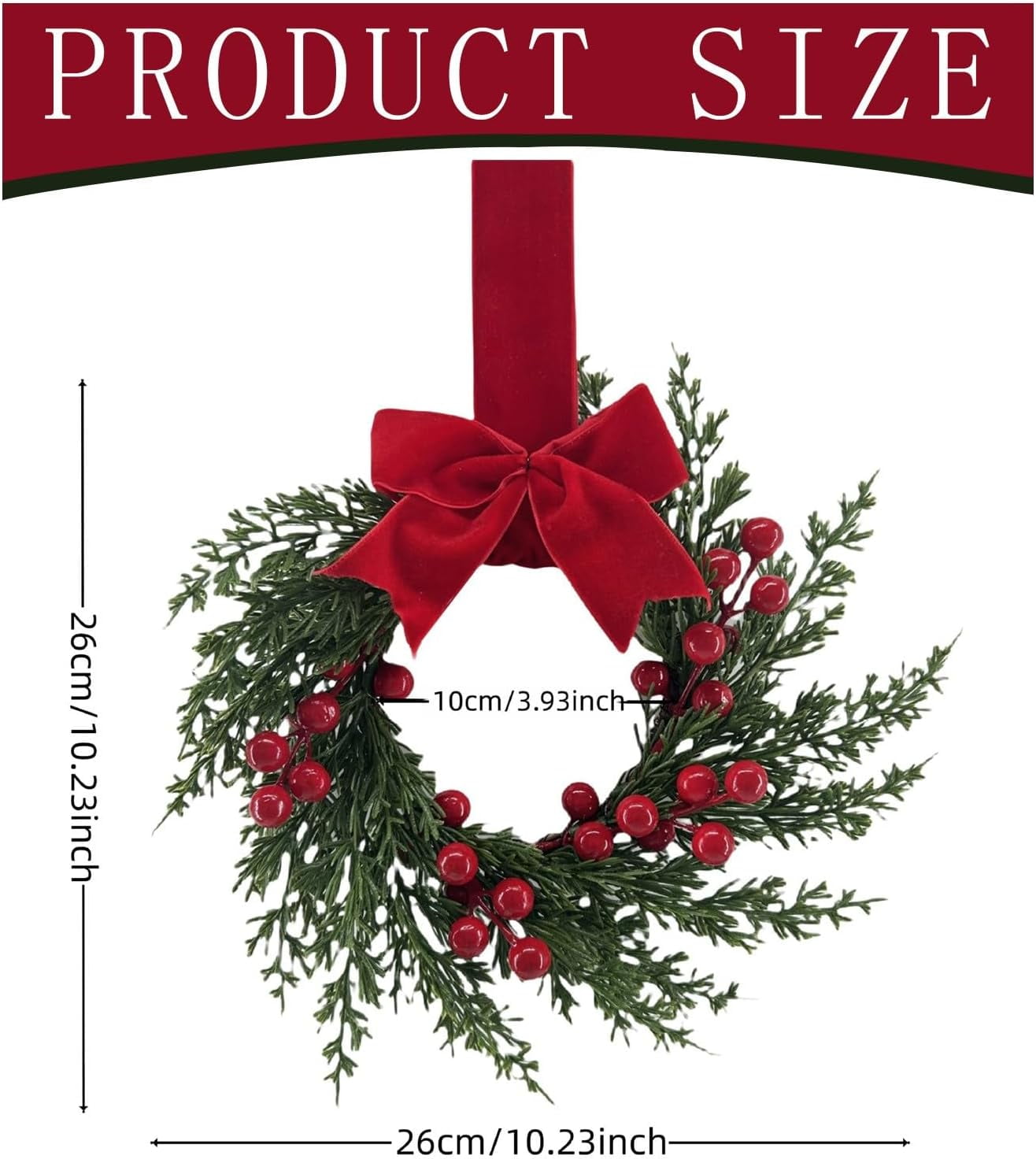 KUNPENG 10" Cute Christmas Wreaths for Front Door, Christmas Kitchen ...