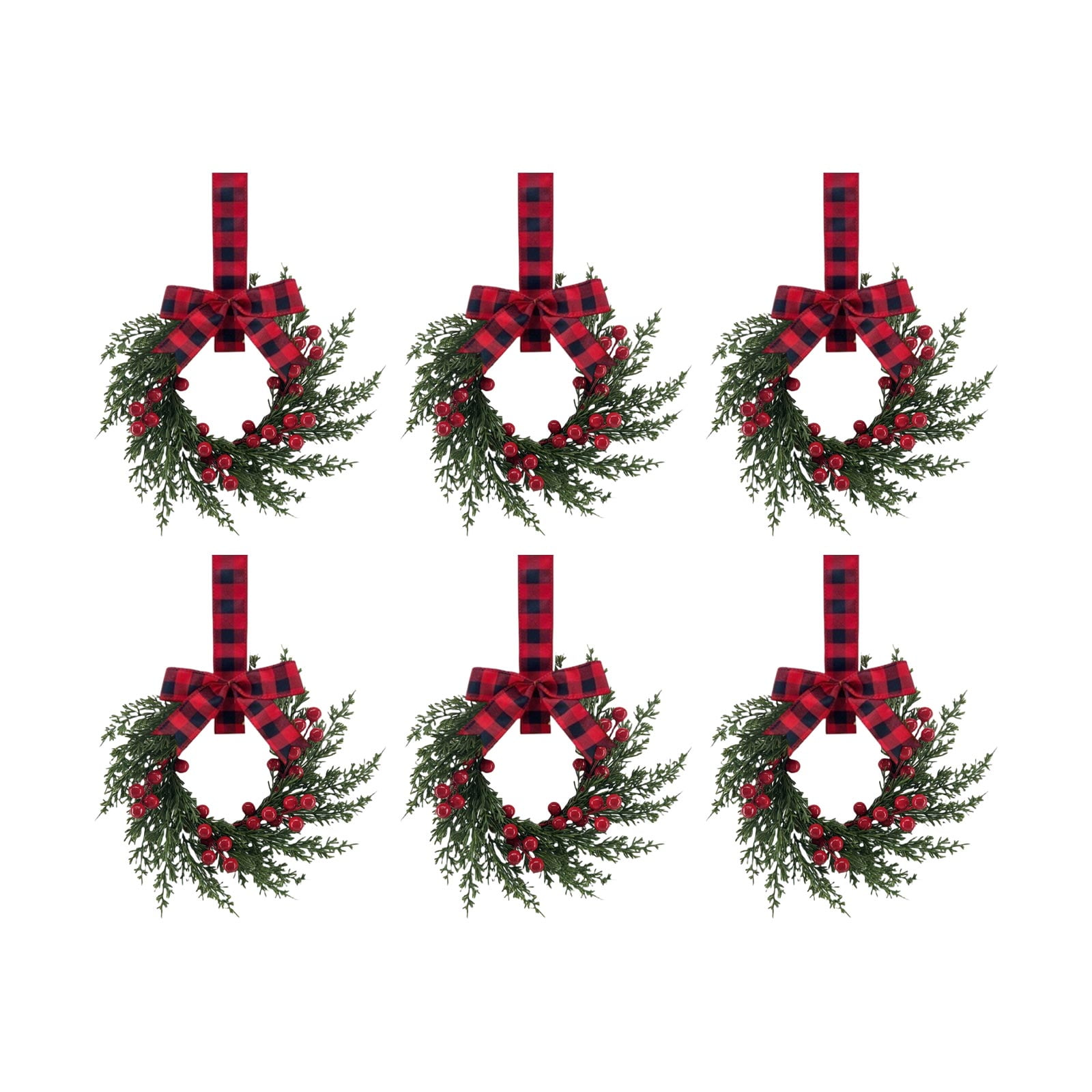 KUNPENG 10 Inch Mini Christmas Wreaths Set Small Artificial Pine ...