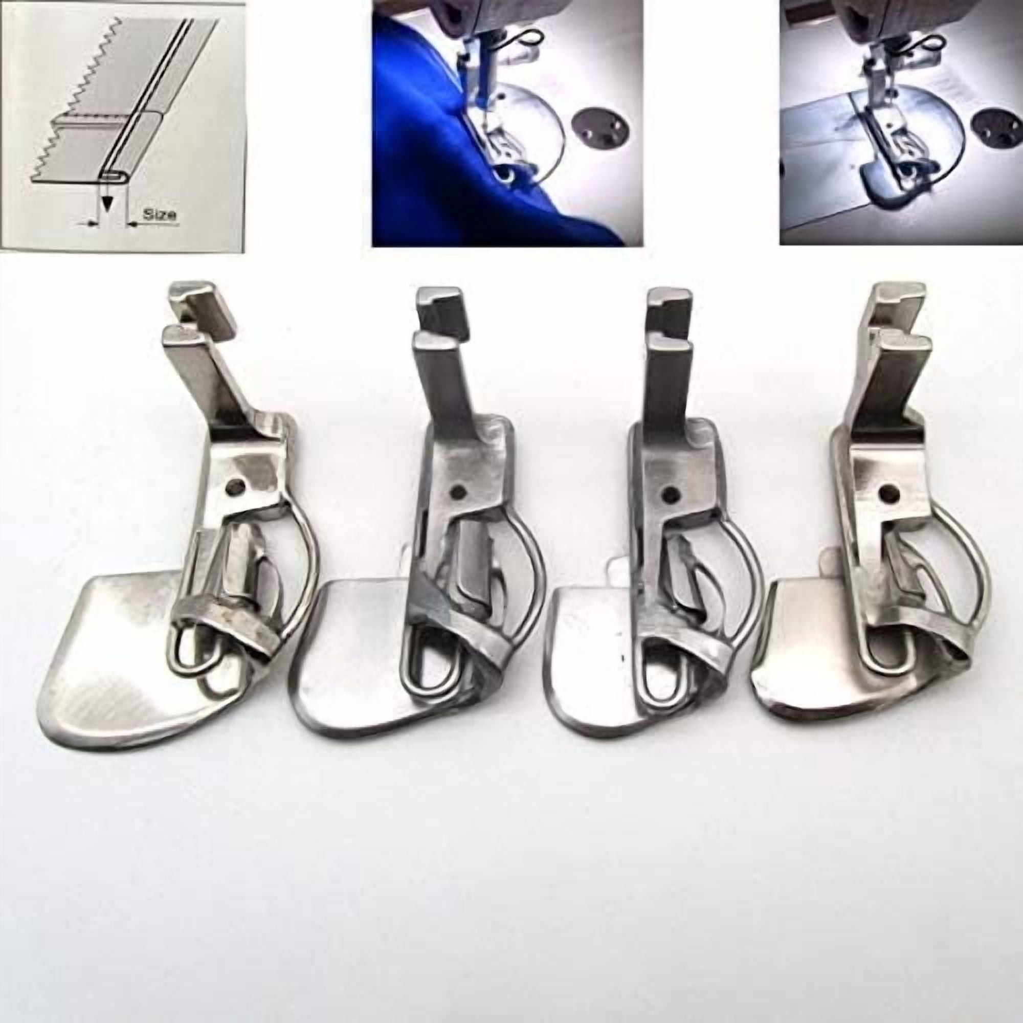 KUNPENG -1SET Double Fold Spring Type Hemmer Hemming Presser Foot for ...