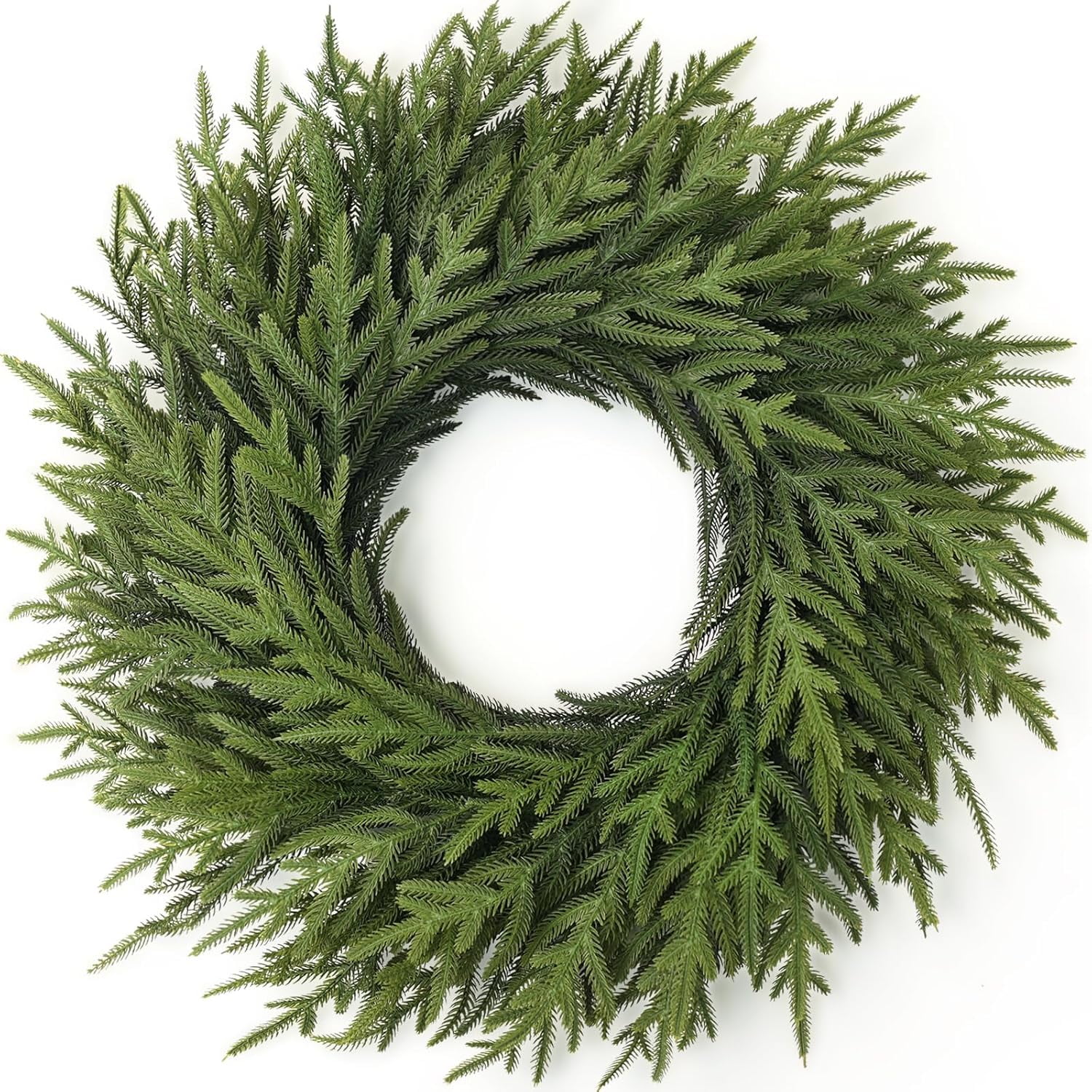 KUNPENG 26" Norfolk Pine Wreath for Front Door, Artificial Christmas ...