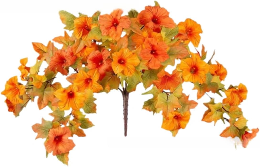KUNPENG 2PC Fake Autumn Floral Accents for Outside Porch Decor Vibrant ...