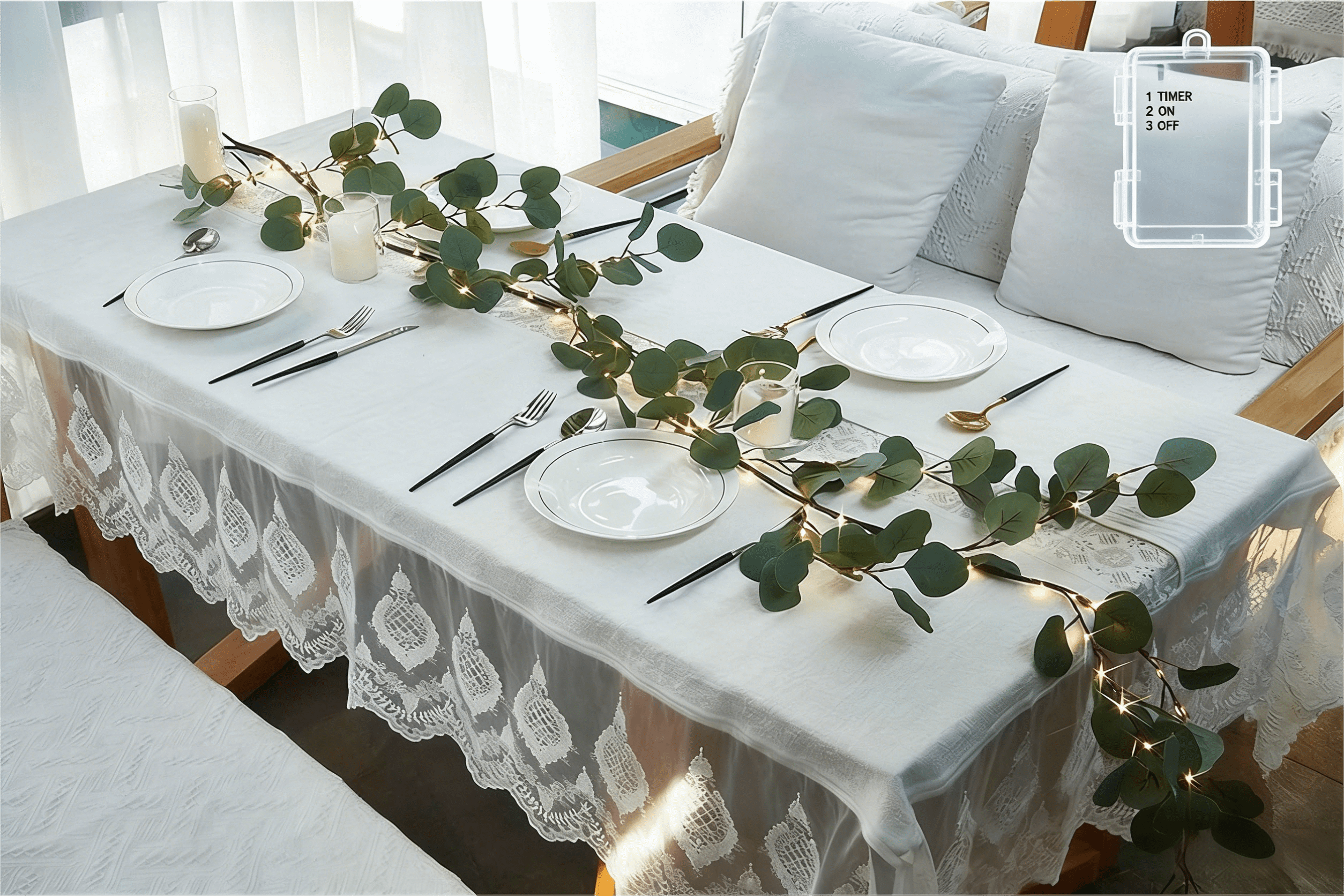 KUNPENG 4PCS 6Ft Eucalyptus Wreath lamp Wedding lamp Simulation ...