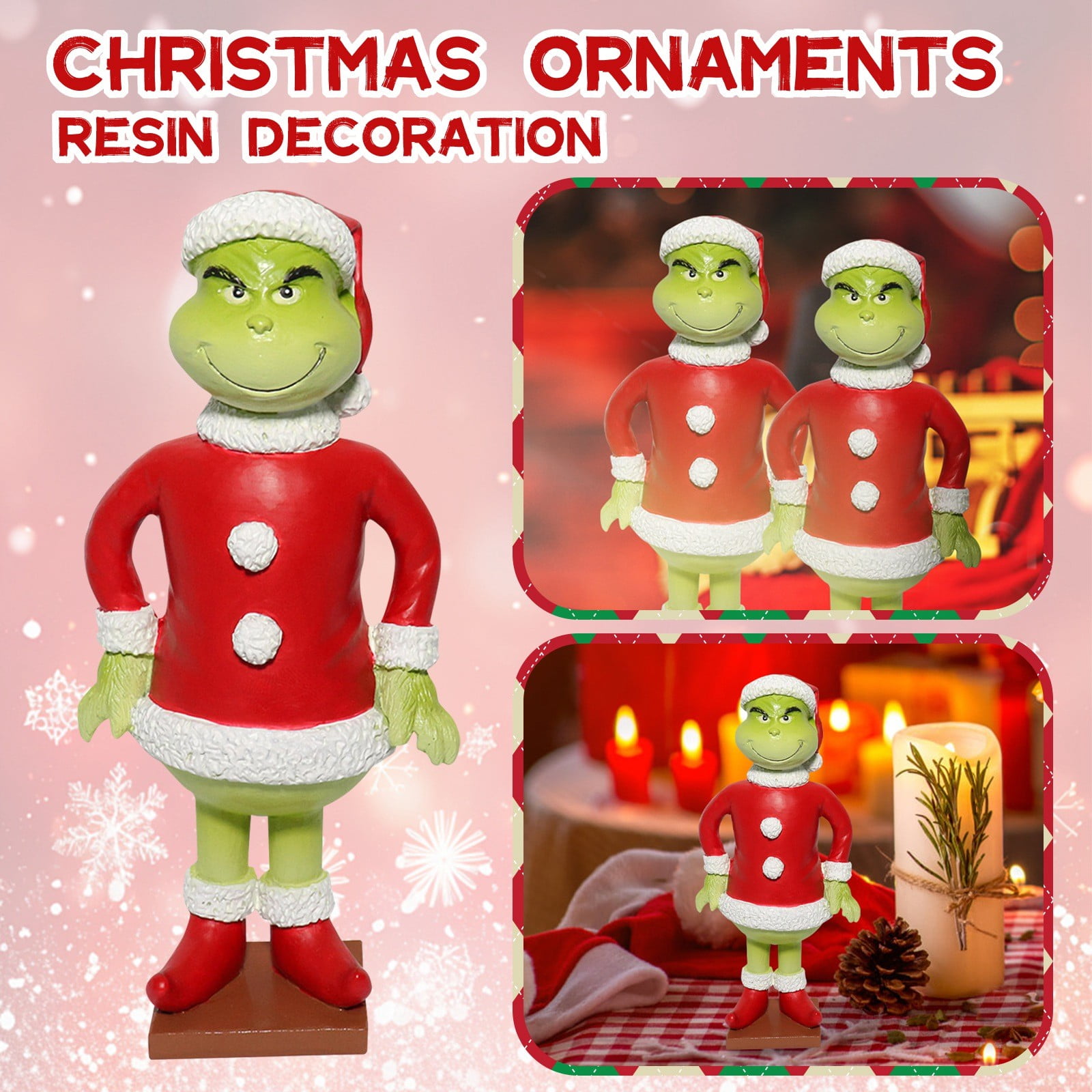 KUNPENG 5 " Gri'nch Hands Akimbo Statue - Christmas Decorations, Santa ...