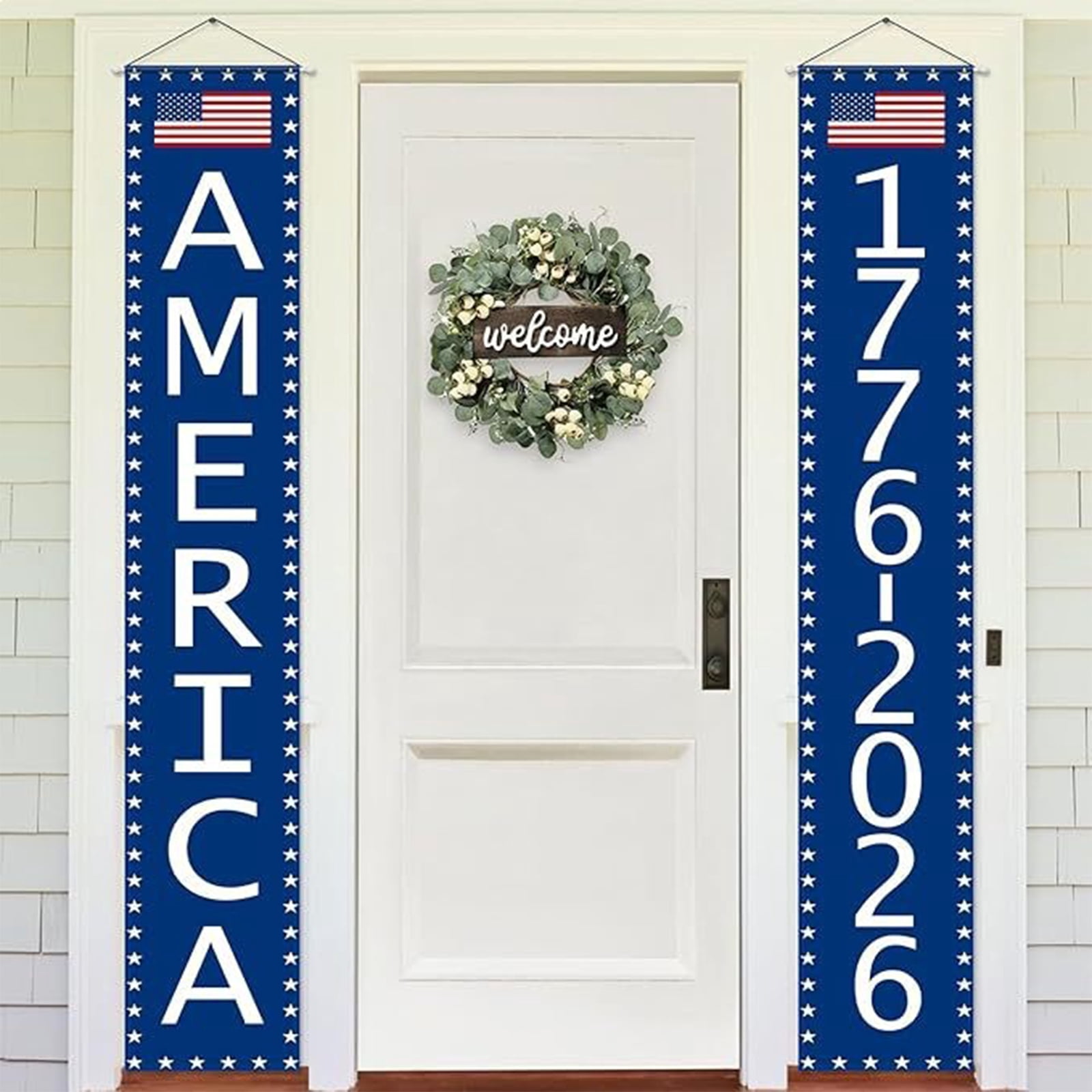 KUNPENG America 250th Anniversary Porch Sign Patriotic Front Door ...