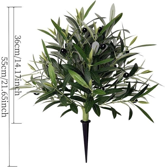 KUNPENG Artificial Olive Tree with Ground Spike, Realistic Outdoor Fake ...
