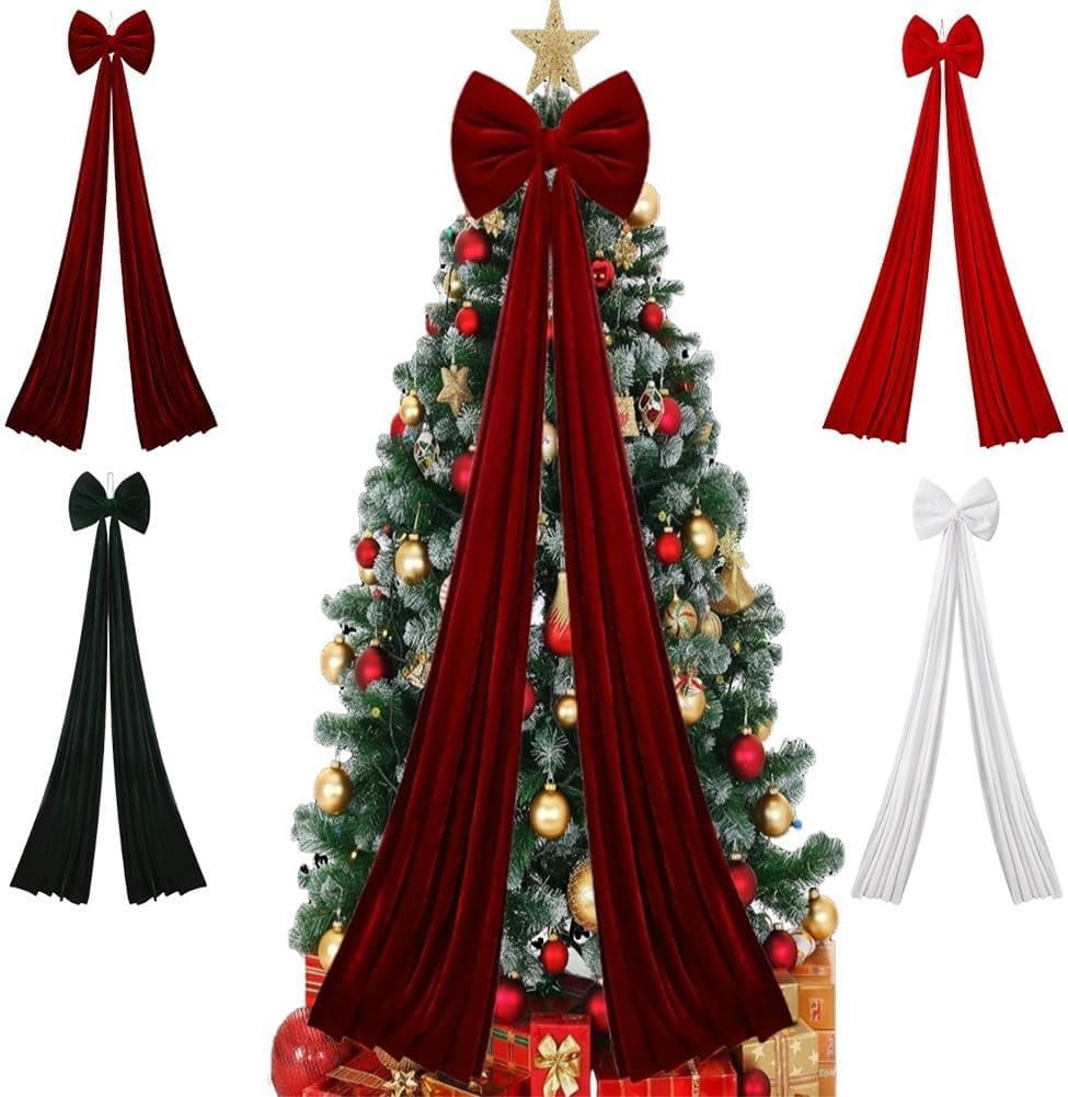 KUNPENG Extra Large Christmas Tree Topper Bow, Big Oversized Bow, Giant ...