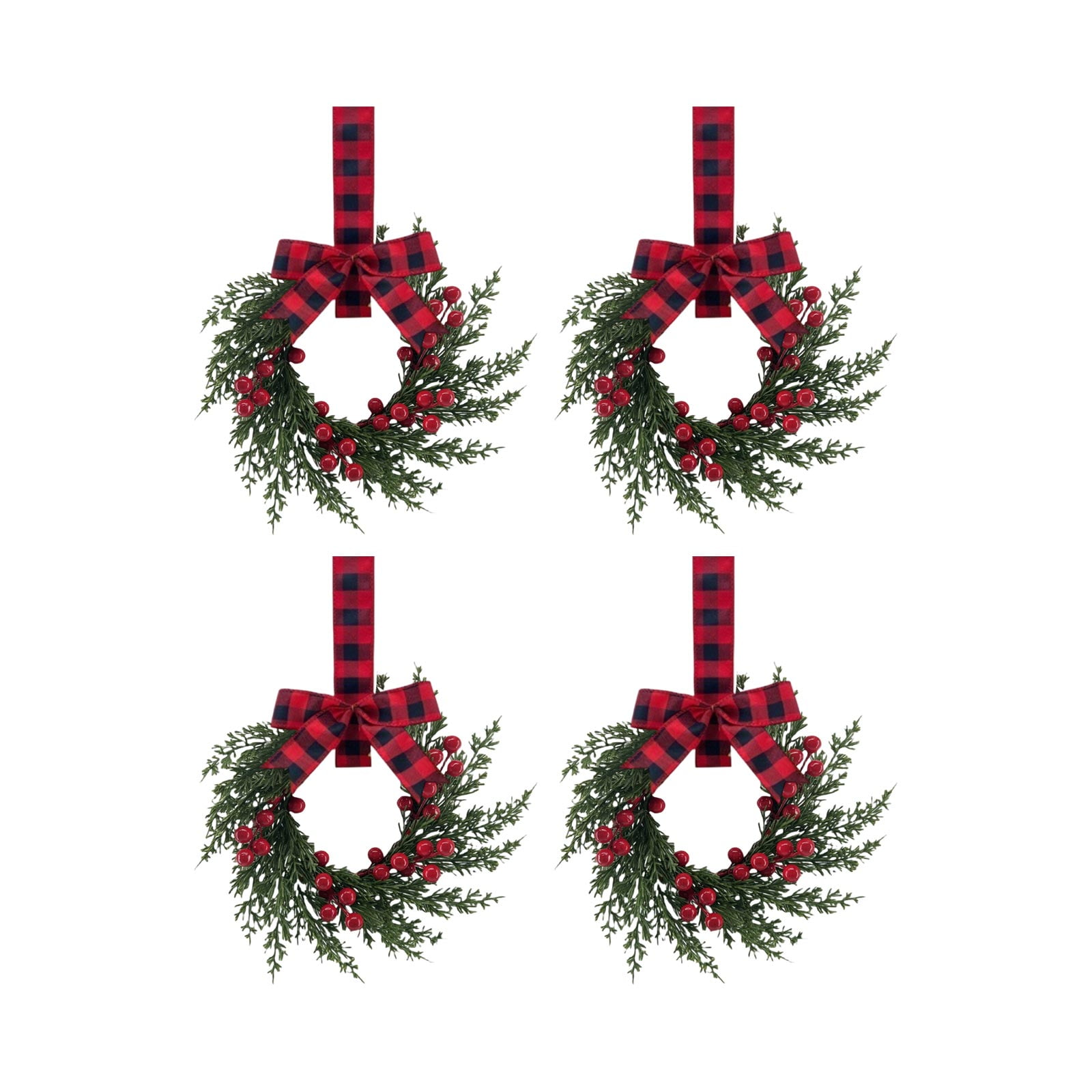 KUNPENG Mini Christmas Wreath,10" Artificial Greenery Norfolk Pine ...