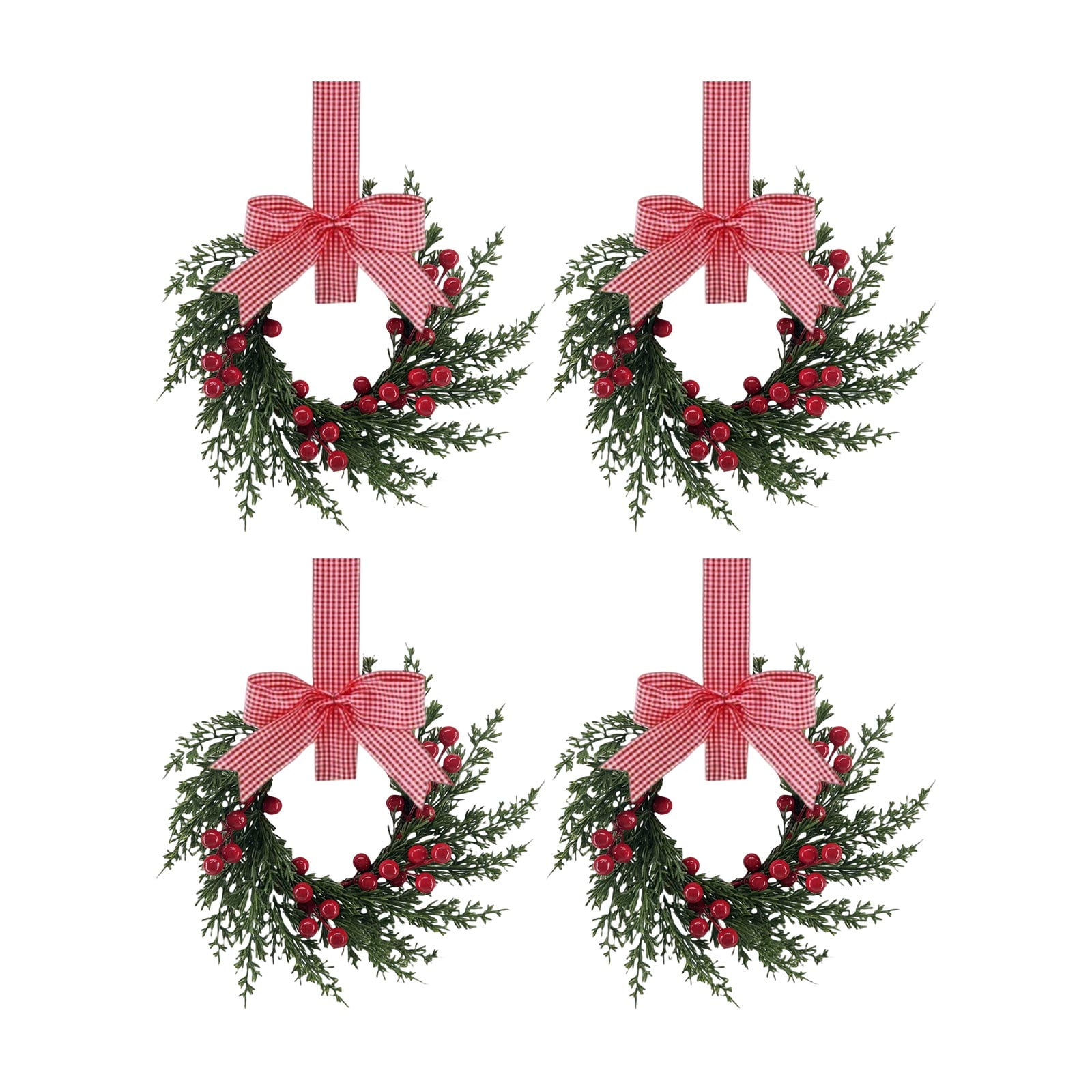 KUNPENG Mini Cypress Wreath, 10.24" Mini Christmas Wreaths for Cabinets ...