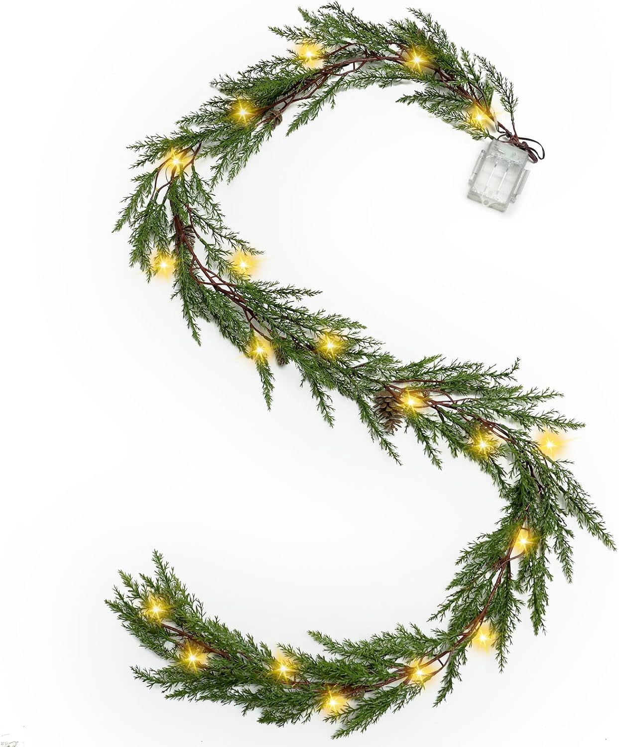 KUNPENG Real Touch Christmas Garland, Natural Droopy,Soft Bendable ...