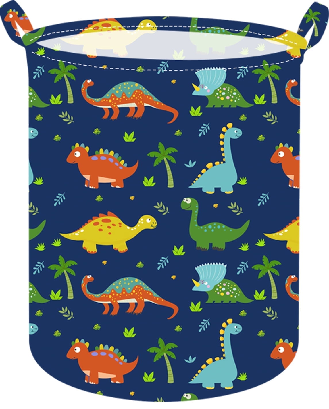 KUNRO Kids Dinosaur Collapsible Laundry Hamper, Canvas Storage Basket ...