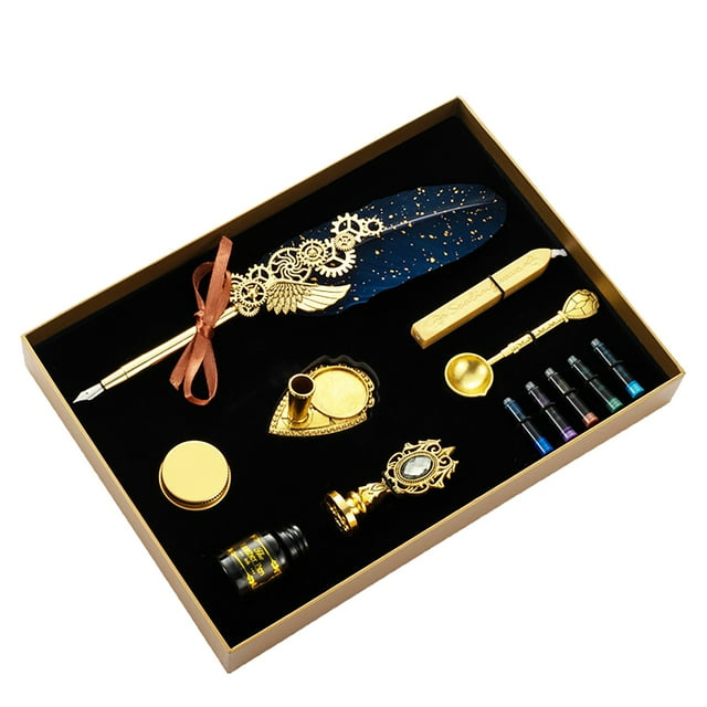 KUNyu 1 Set Decorative Quill Pen Set Retro Copper Comfortable Grip ...