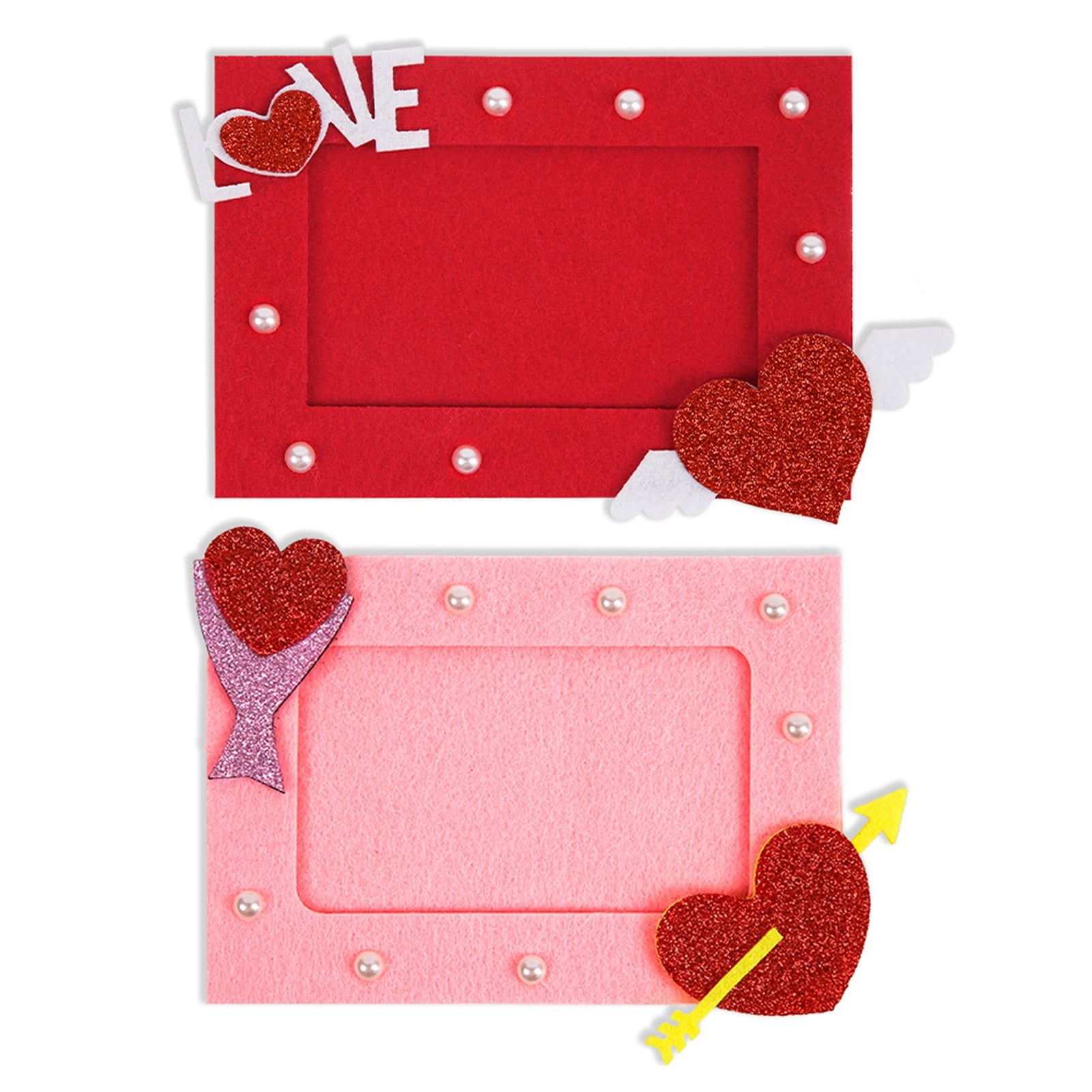 KUNyu 1 Set Photo Frame Exquisite Elegant Heart Pattern Felt Photo ...