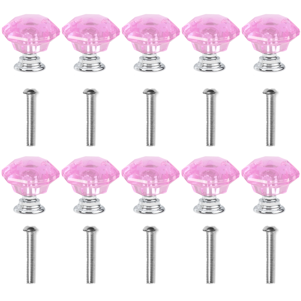 KUNyu 10Pcs 30mm K9 Crystal Glass Zinc Alloy Pull Handle Knobs for Door Cabinet Drawer - Walmart.com