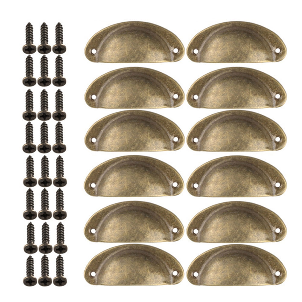 KUNyu 12Pcs/Set Vintage Shell Shaped Metal Cabinet Pull Handles ...