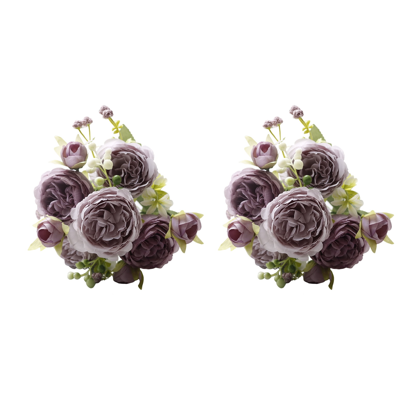 KUNyu 2Pcs Artificial Rose Flowers Decoration Pastoral Style Floral ...