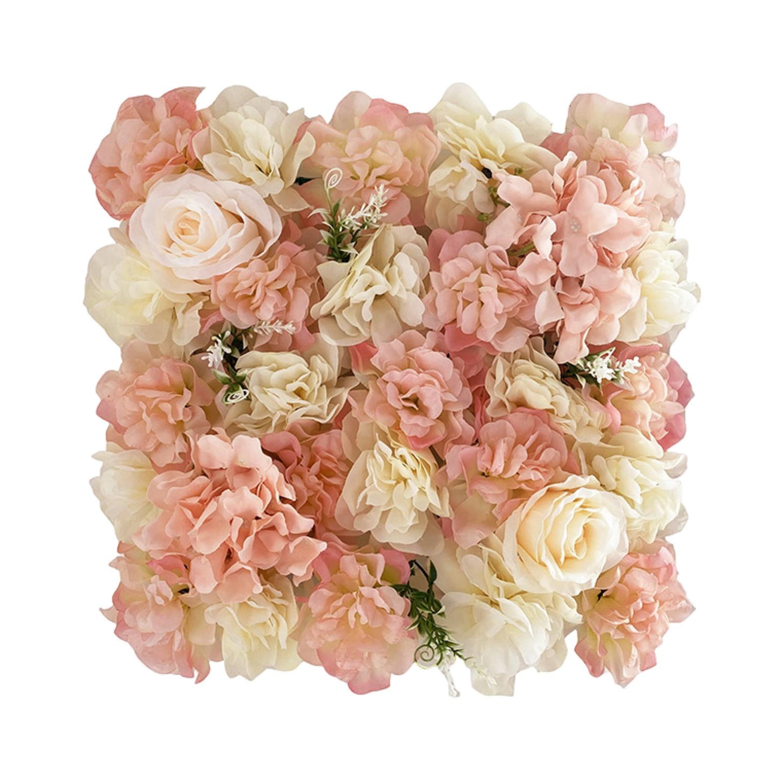 KUNyu Artificial Rose Flower Wall Panel Wedding Bridal Baby Shower Party DIY Square 3D Floral ...