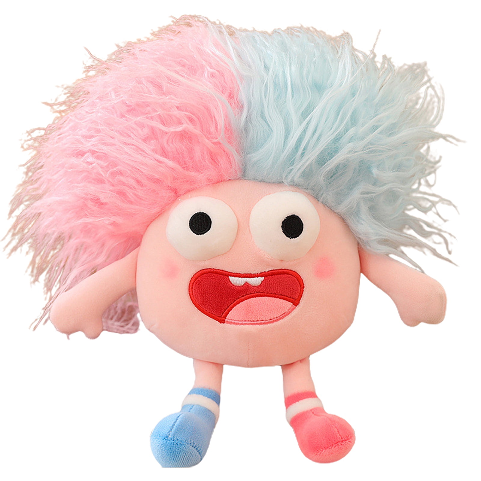 KUNyu Cartoon Plush Doll Toy Funny Cute Colorful Hair Deciduous Teeth Big-eyed Doll Plushies ...