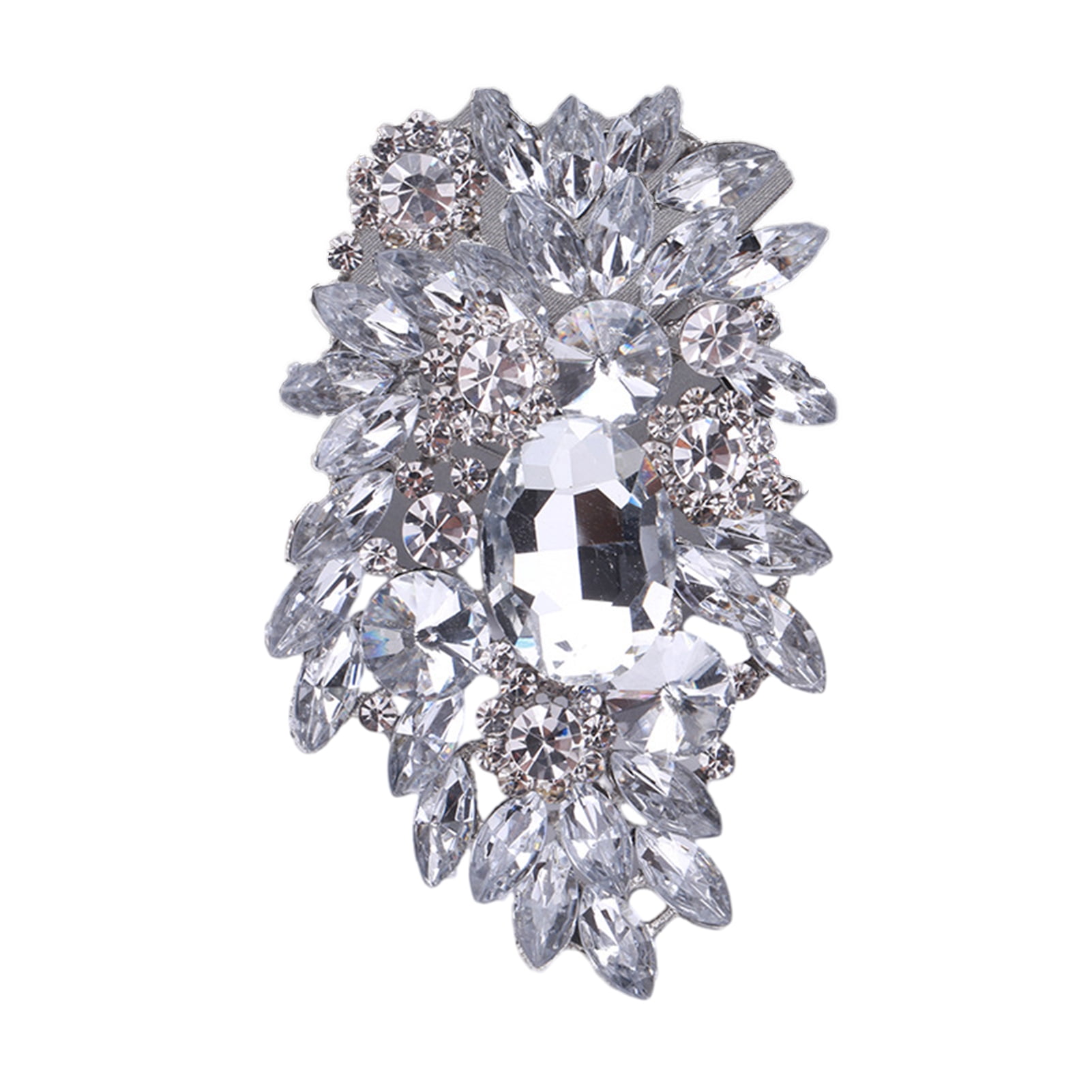 KUNyu Elegant Colorful Rhinestone Glass Brooch Vibrant Color Irregular ...
