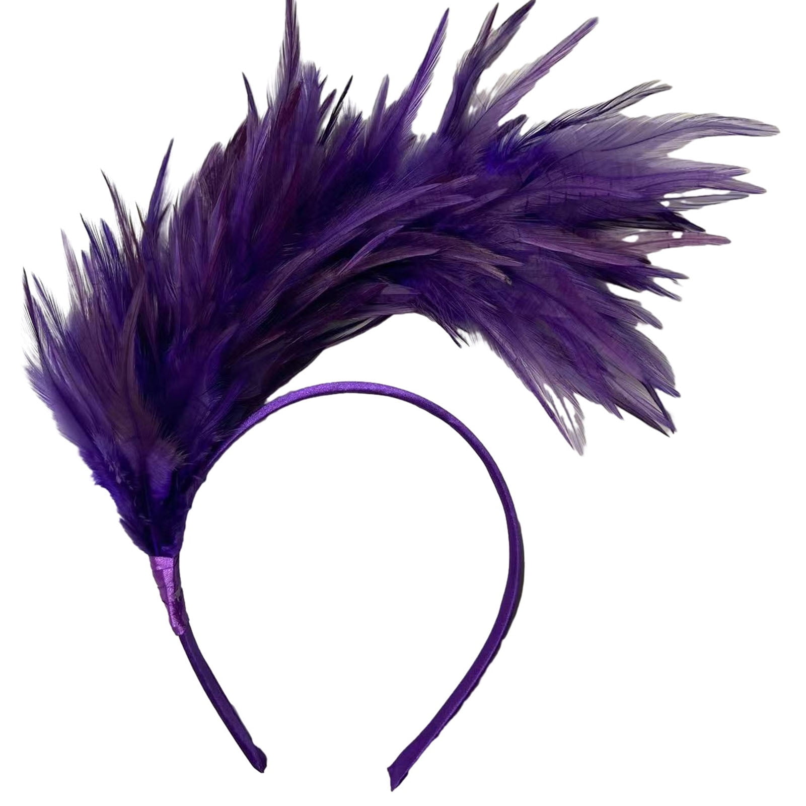 KUNyu Hairband Vintage Colorful Feather Design Headband Stylish Hair Accessory for Weddings ...