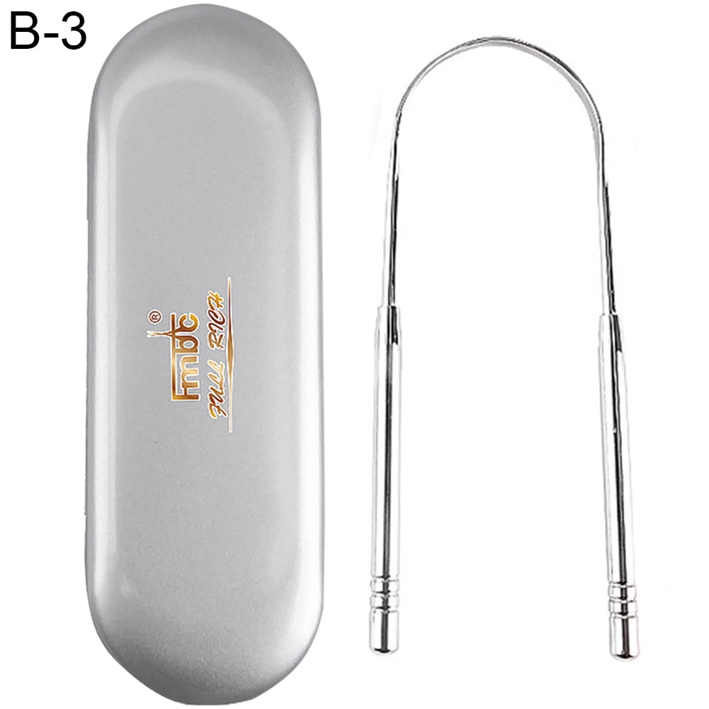 KUNyu Stainless Steel Tongue Scraper Cleaner Fresh Breath Keeper Oral ...