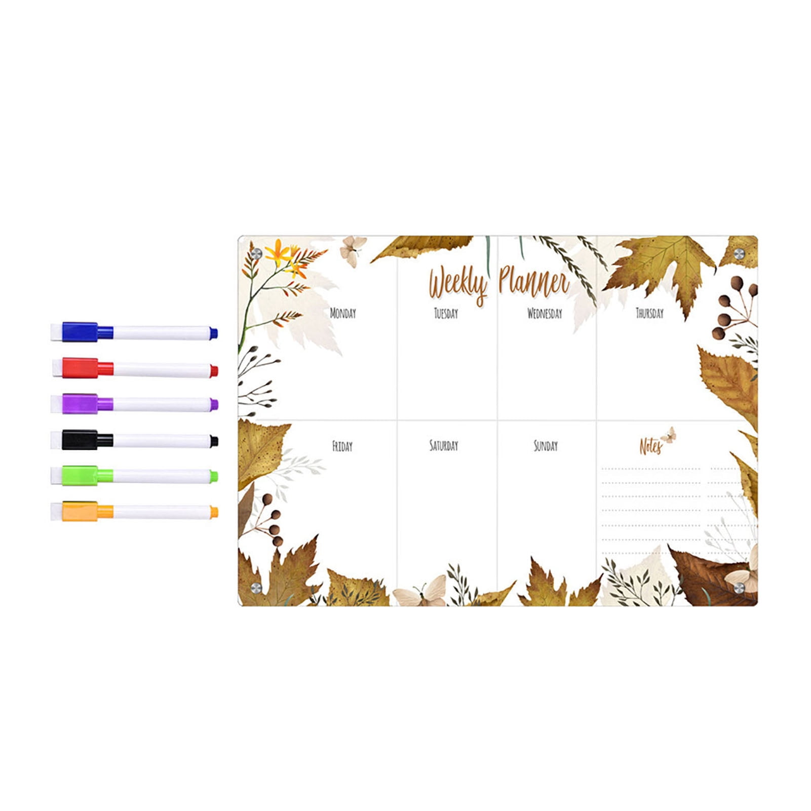 KUNyu Transparent Acrylic Weekly Planner Magnetic Stickers Re-writable ...