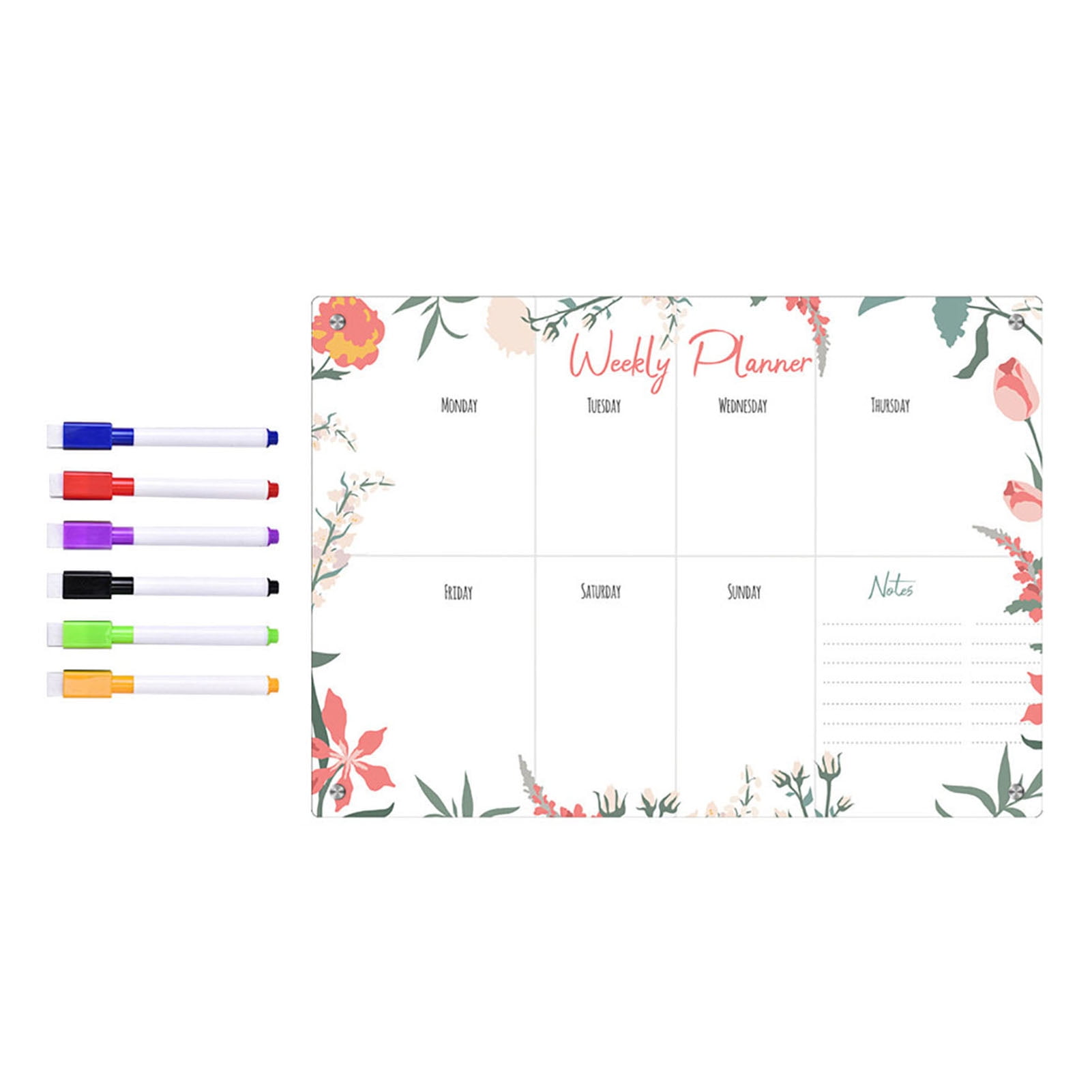 KUNyu Transparent Acrylic Weekly Planner Magnetic Stickers Re-writable ...
