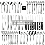 Kuose 48-Piece Stainless Steel Silverware Set, Mirror Polished ...
