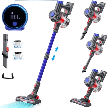 Cordless Vacuum Cleaner, 38000PA/450W 50min 2500mah for Home Pet Hair ...