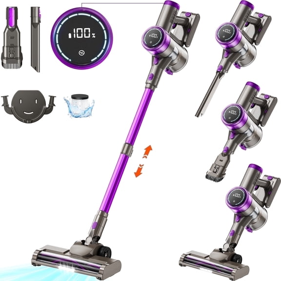 Cordless Stick Vacuum Cleaner for Home: Power Suction Vacuum Tangle ...