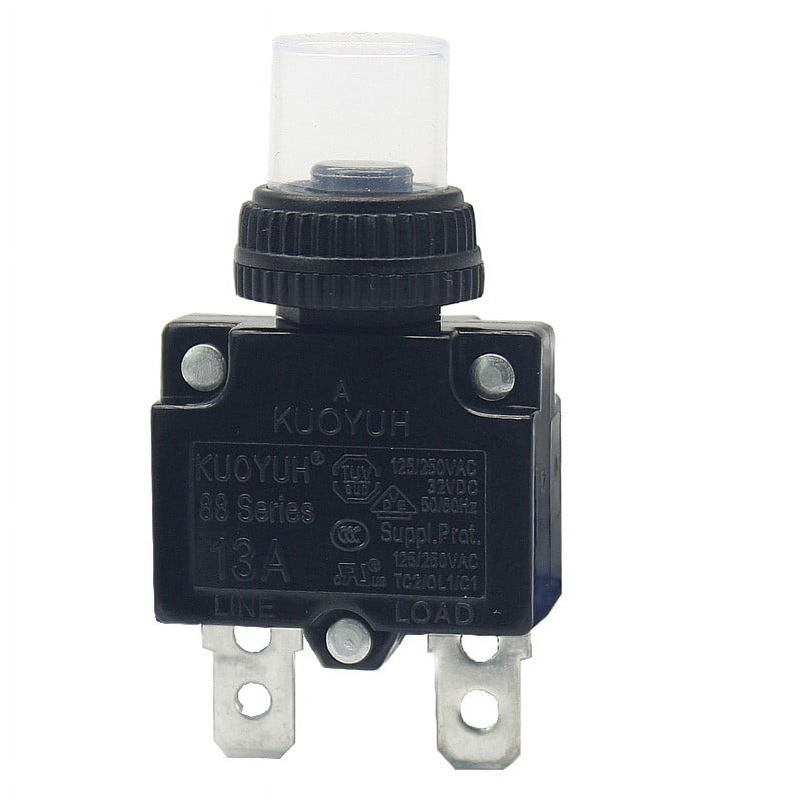 KUOYUH 13 Amp 125/250VAC 32/50VDC 88 Series Push-To-Reset Thermal ...