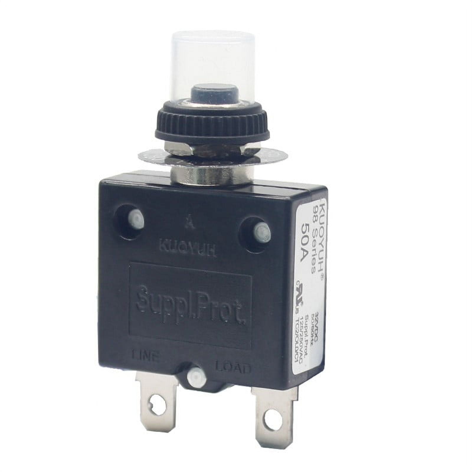 KUOYUH 50 Amp 125/250VAC 32/50VDC 98 Series Push-To-Reset Thermal ...