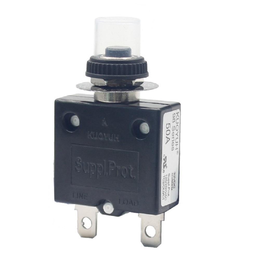 KUOYUH 50 Amp 98 Series Quick Connect Terminals Push-To-Reset Thermal ...