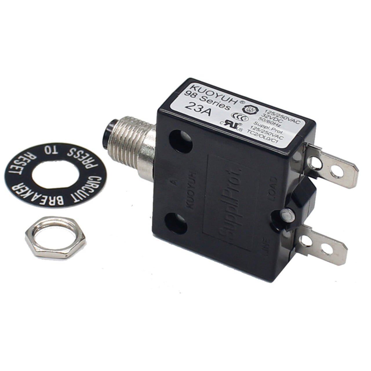 KUOYUH USA 17-50 Amps 98 Series Quick Connect Terminals Push-To-Reset ...