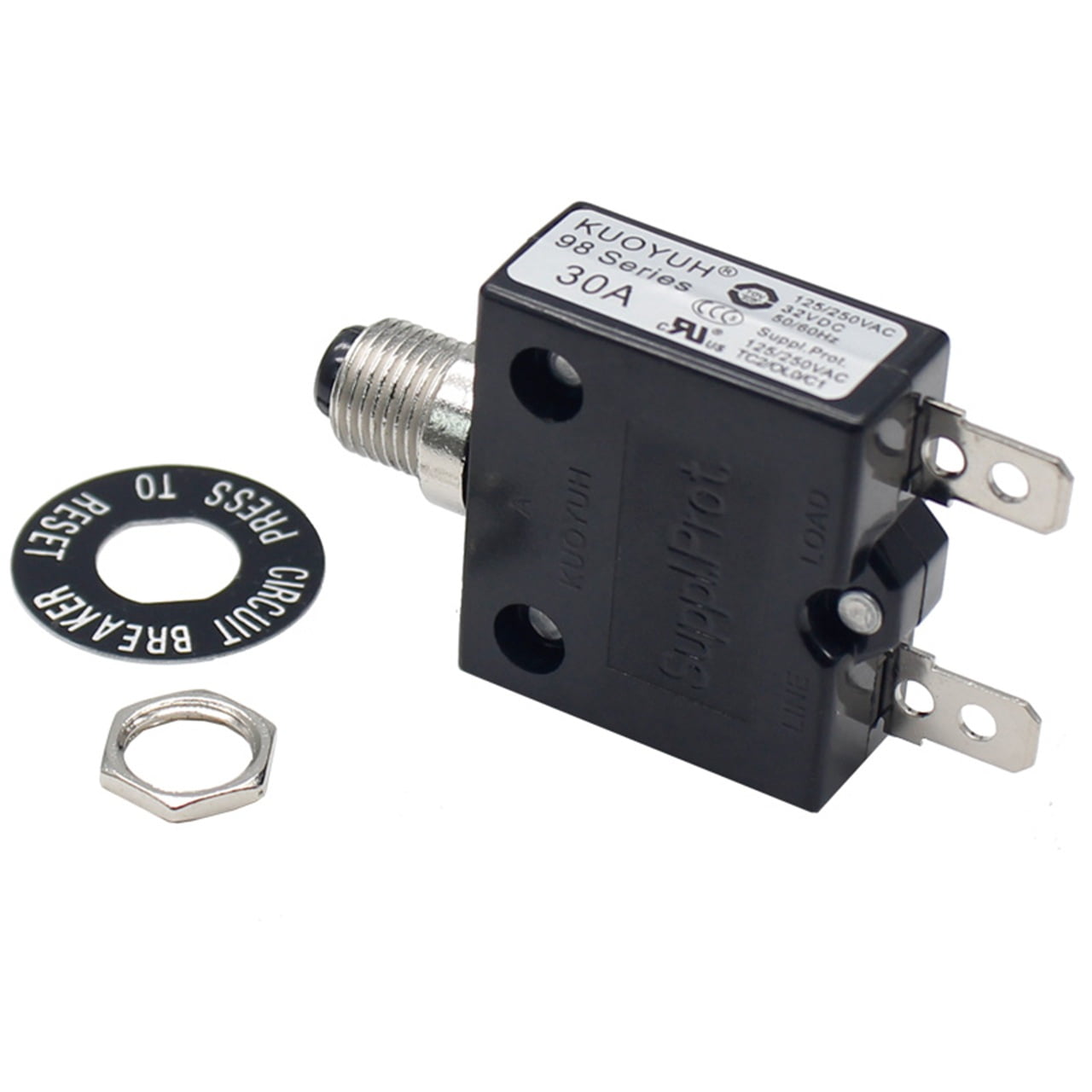 KUOYUH USA 3-50 Amps 98 Series Quick Connect Terminals Push-To-Reset ...