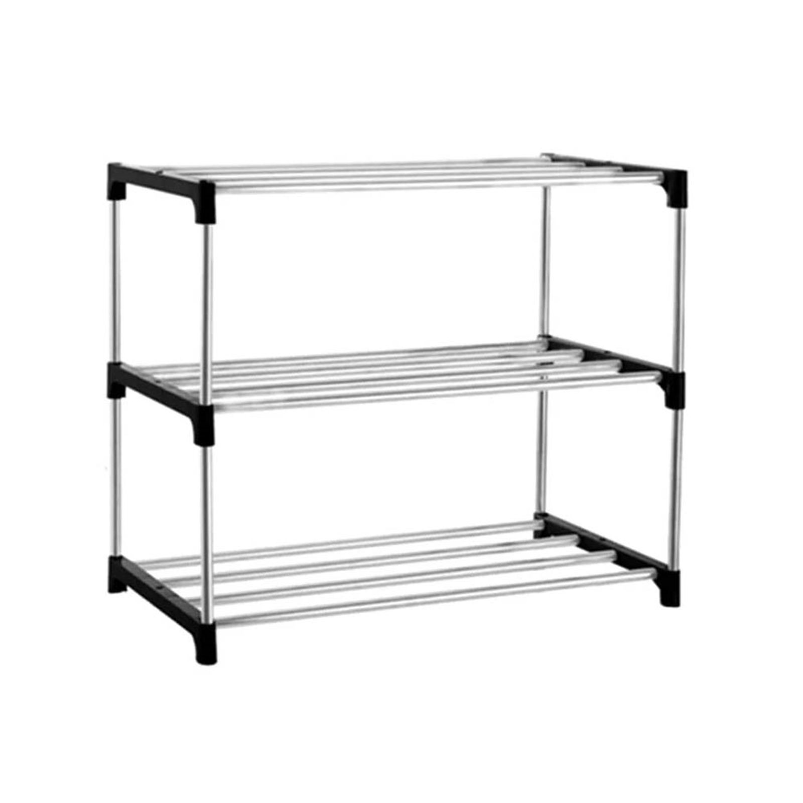 KUOZHUOW 3 Tier Stackable Small Shoe Rack Lightweight Shoe Shelf ...