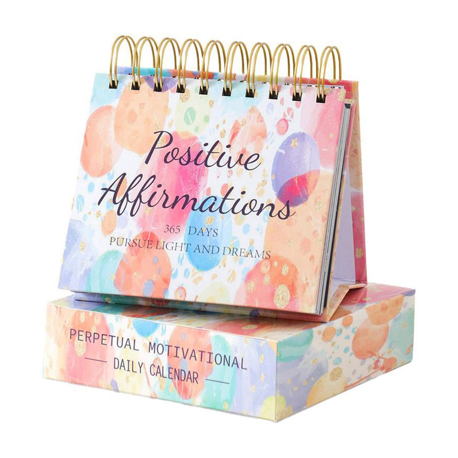 KUOZHUOW Calendar With Bright Colors English Letters 365 Days Desk ...