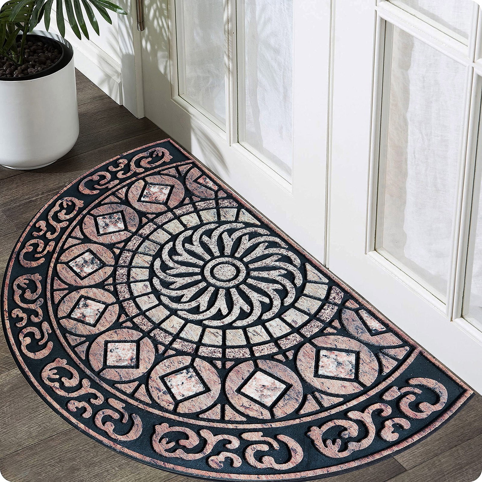 KUOZHUOW Half Circle Rug Front Door Mat Outside Entrance Half Moon ...