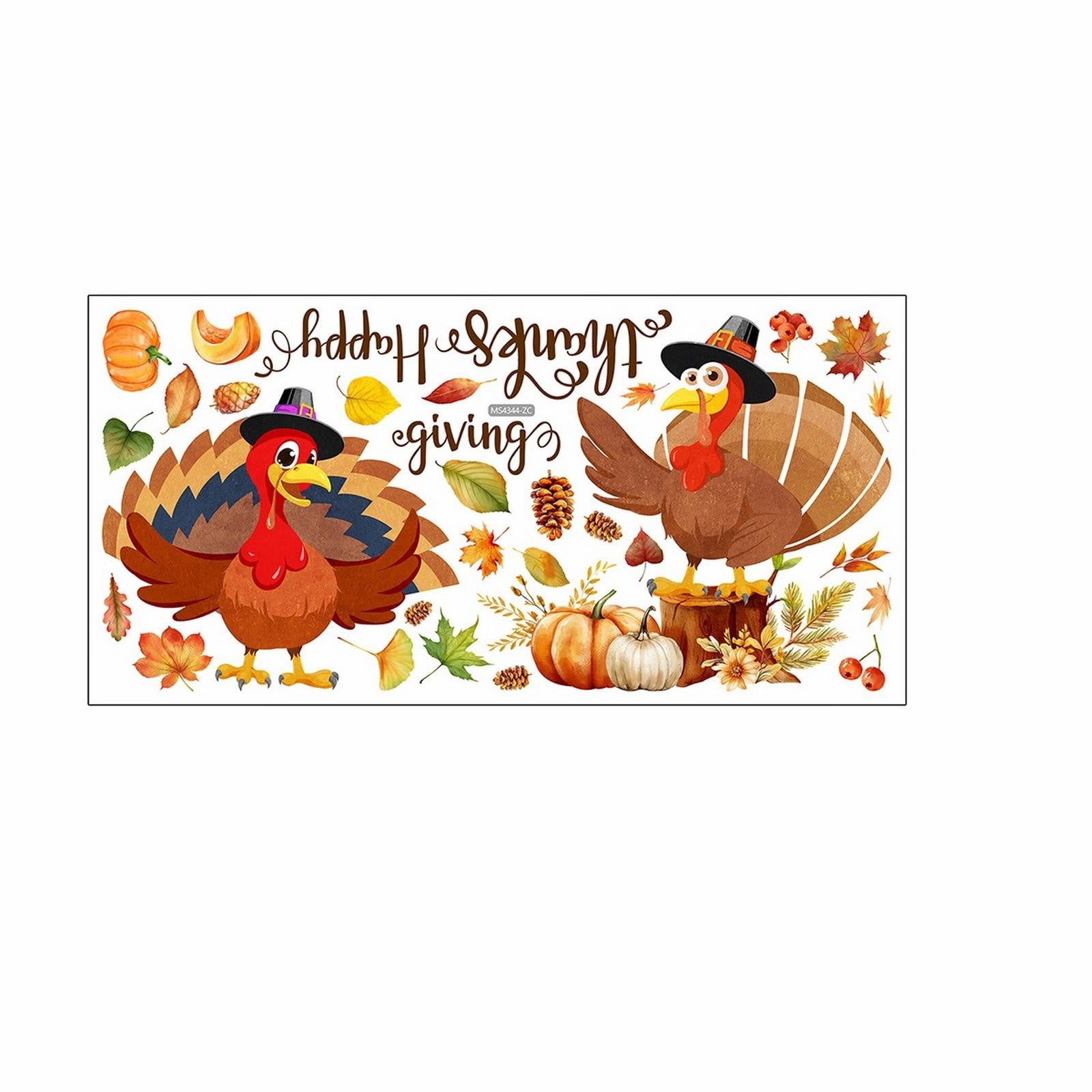 KUOZHUOW Thanksgiving Decorations Thanksgiving Window Clings Fall ...