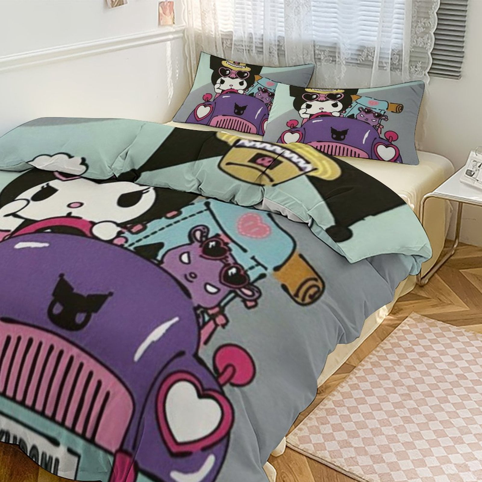 KURO-MI Bedding Set Anime Three-piece for Boys Girls Teens Full KURO-MI ...
