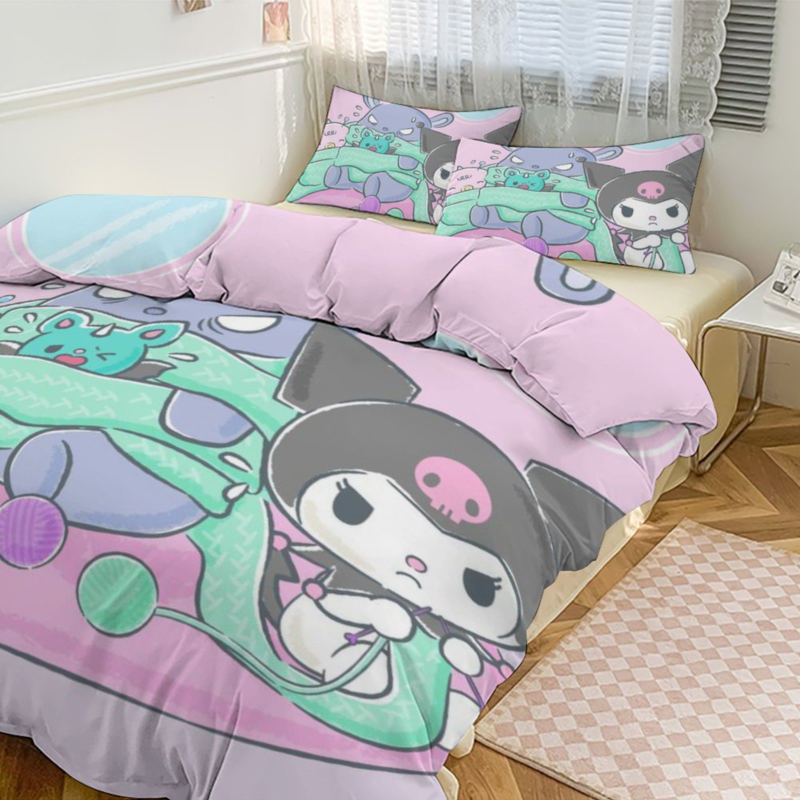 KURO-MI Bedding Set Anime Three-piece for Boys Girls Teens King KURO-MI ...