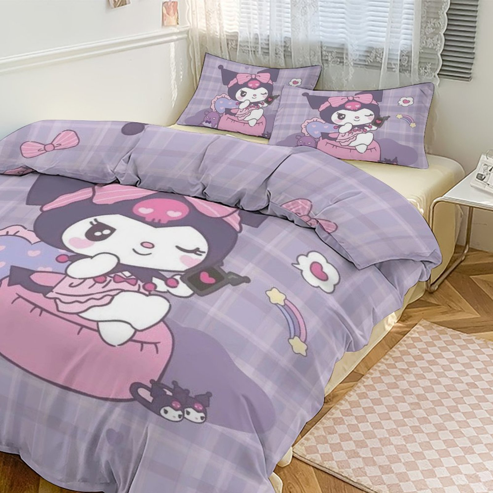 KURO-MI Bedding Set Anime Three-piece for Boys Girls Teens King KURO-MI ...