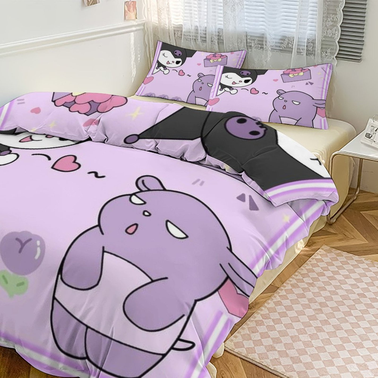 KURO-MI Bedding Set Anime Three-piece for Boys Girls Teens Queen KURO ...