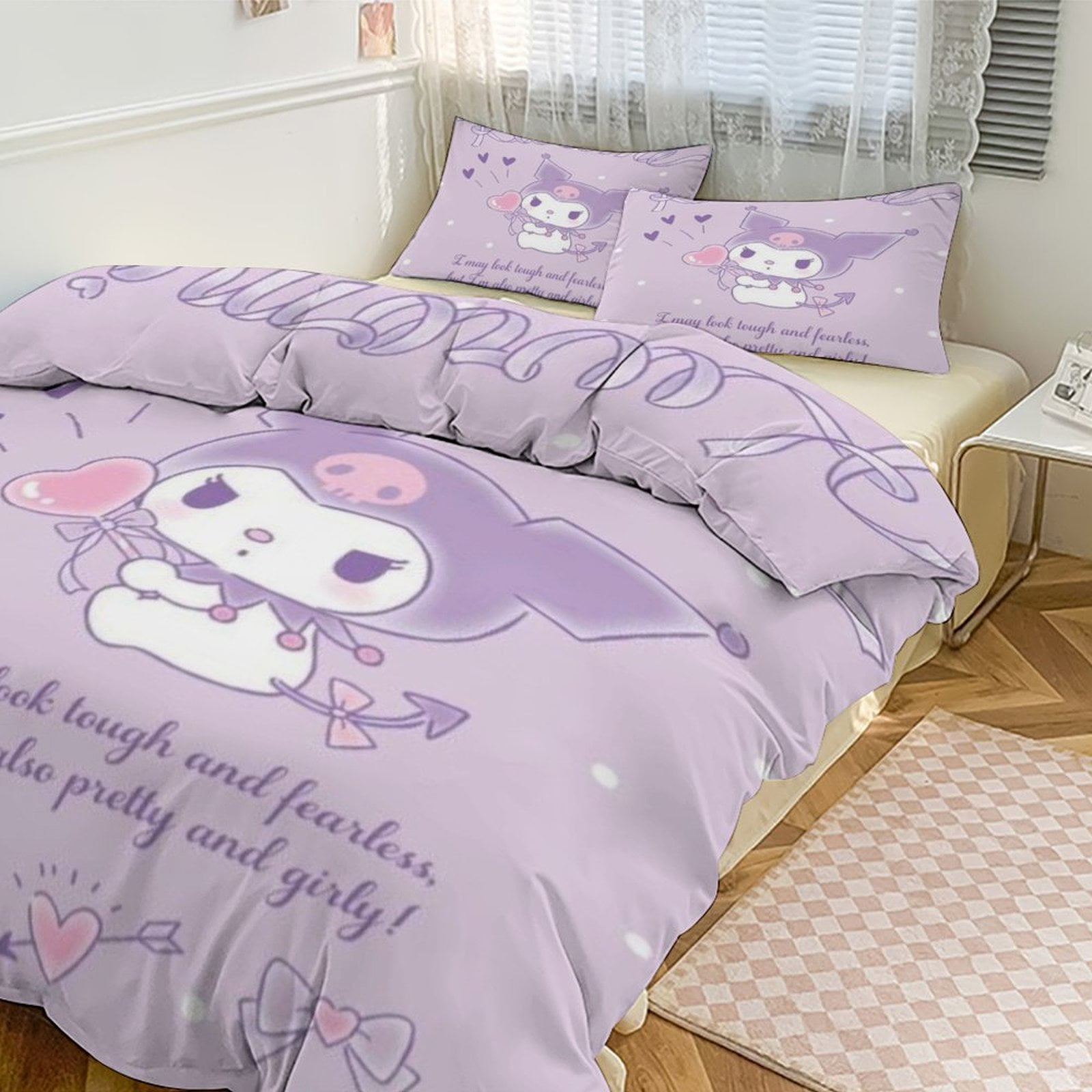 KUROMI Kids Bedding Set 3 Piece Set Cartoon Double-sided Printing Queen - Walmart.com