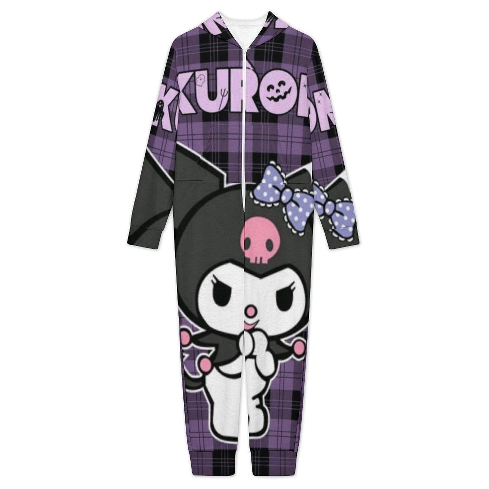 KUROMI Kids Cartoon One-piece Pajamas Winter Warm Home Pajamas for Girl ...