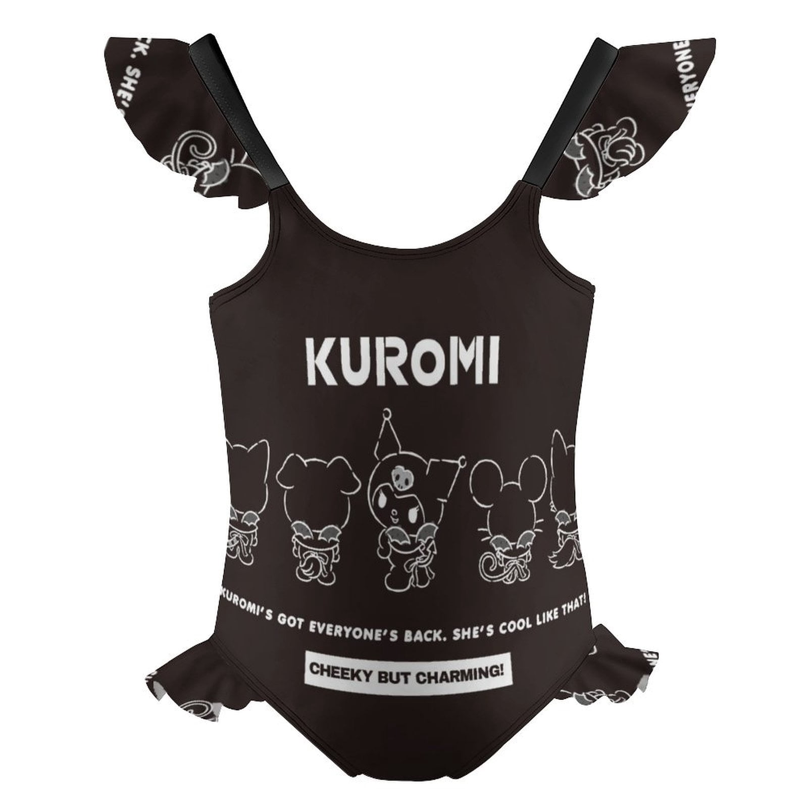KUROMI Swimsuit Anime Cute for Girls Gift 6-7Y（110cm） KUROMI Merch ...