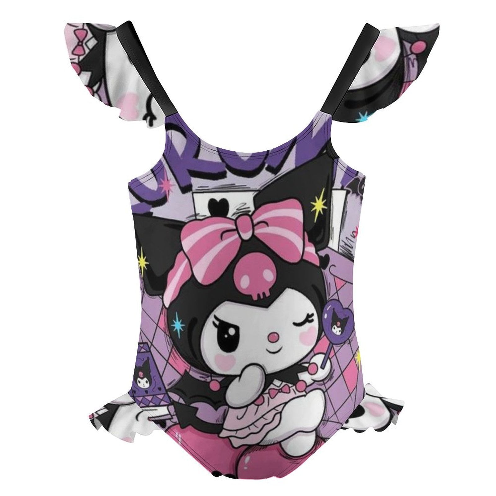 KUROMI Swimsuit Anime Cute for Girls Gift 6-7Y（110cm） KUROMI Merch ...