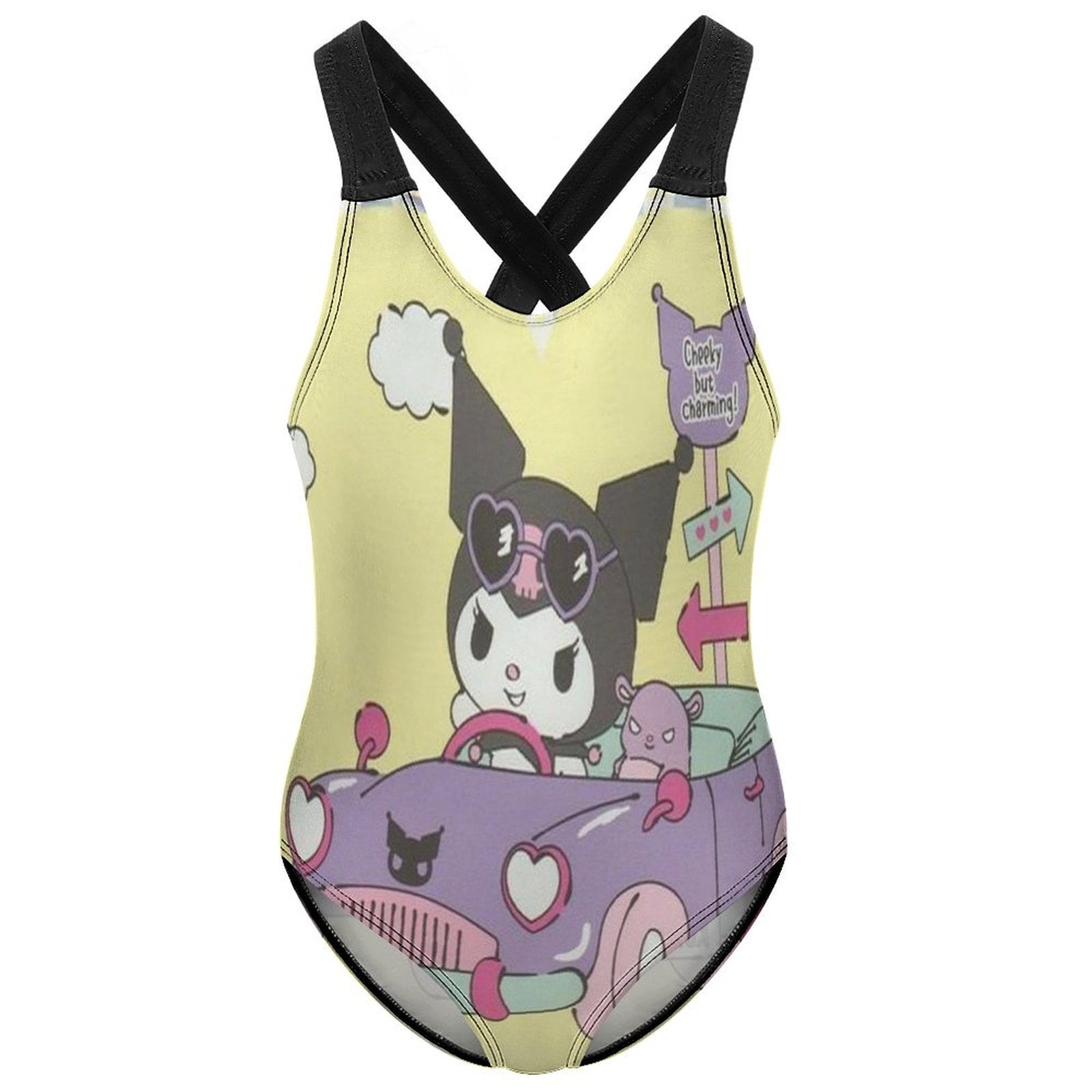 KUROMI Swimsuit Anime Cute for Girls Gift 6-7Y（110cm） KUROMI Merch ...