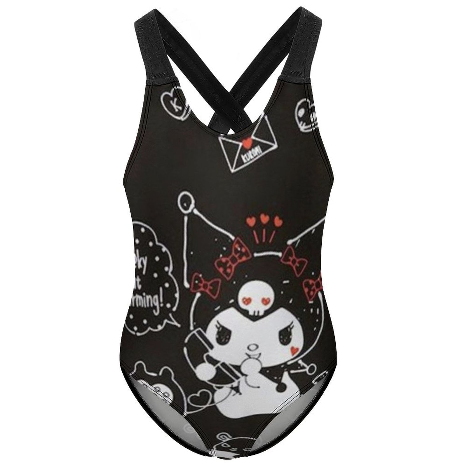KUROMI Swimsuit Anime Cute for Girls Gift 6-7Y（110cm） KUROMI Merch ...