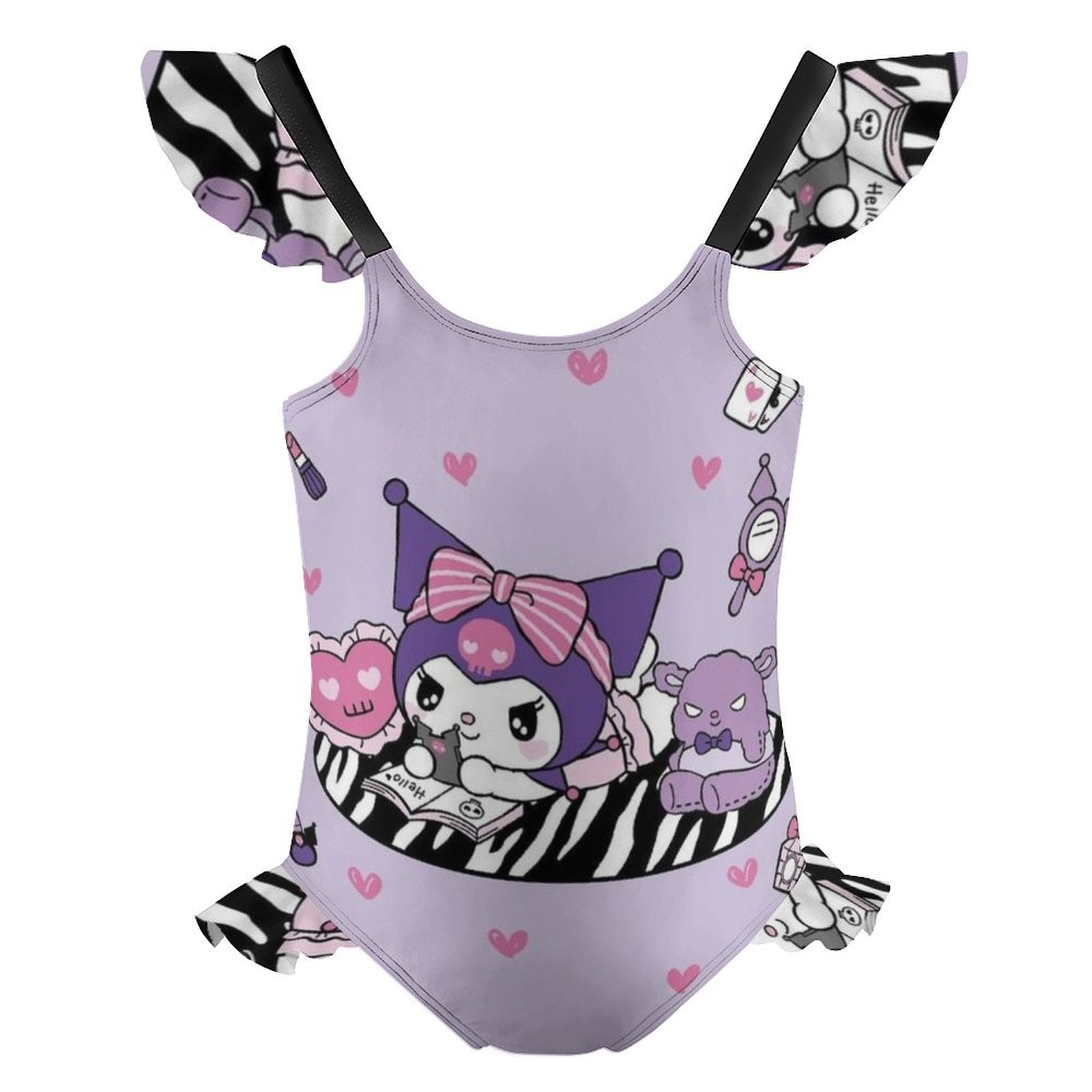 KUROMI Swimsuit Anime Cute for Girls Gift 7-9Y（120cm） KUROMI Merch ...