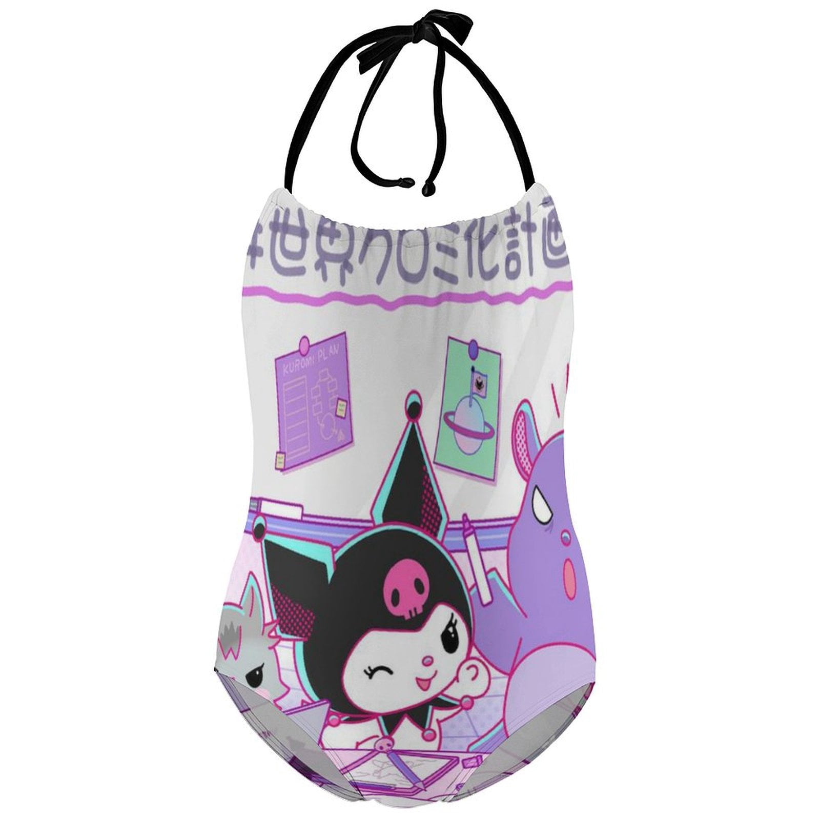 KUROMI Swimsuit Anime Cute for Girls Gift 7-9Y（120cm） KUROMI Merch ...